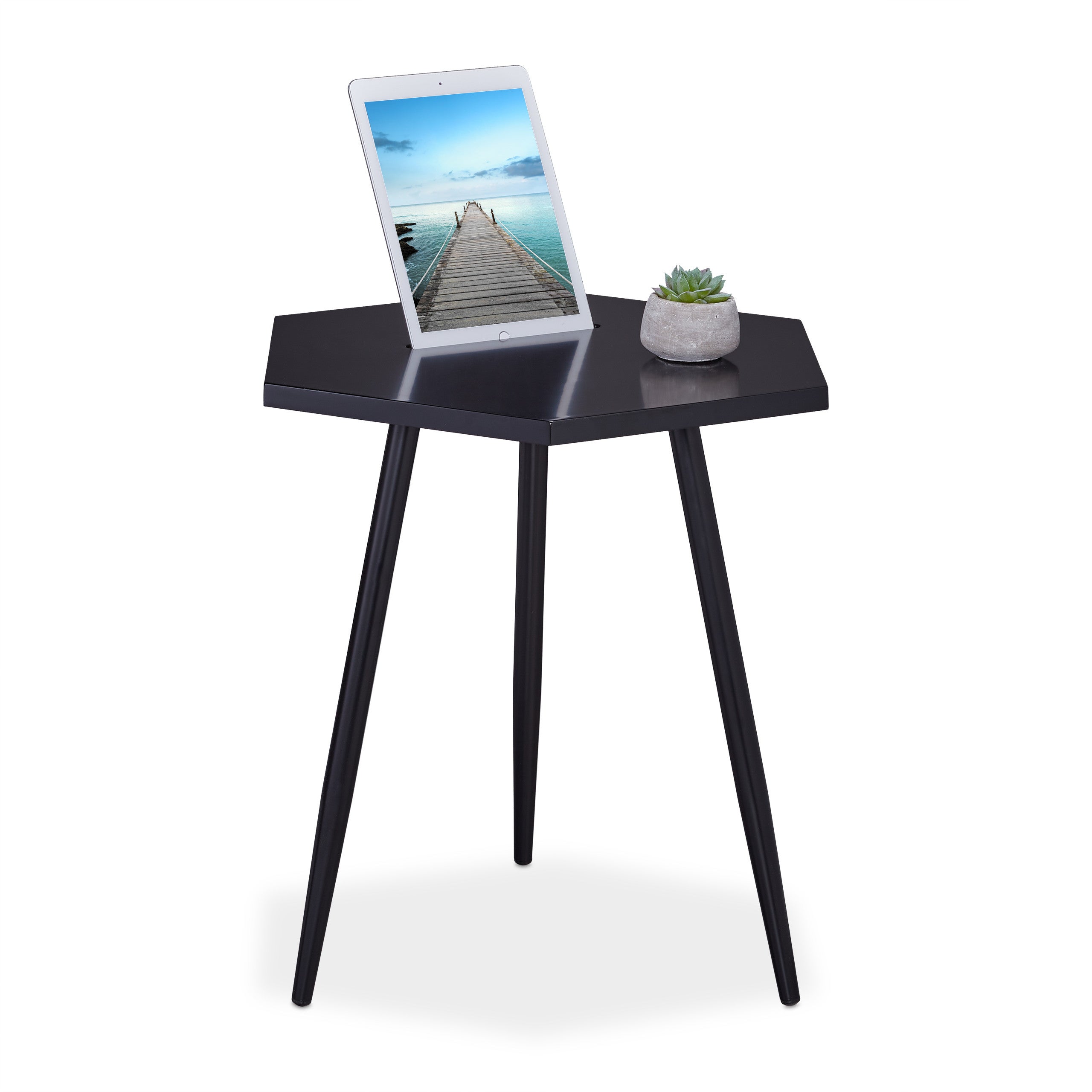 Relaxdays Table basse avec repose tablette, table bout de canapé ...