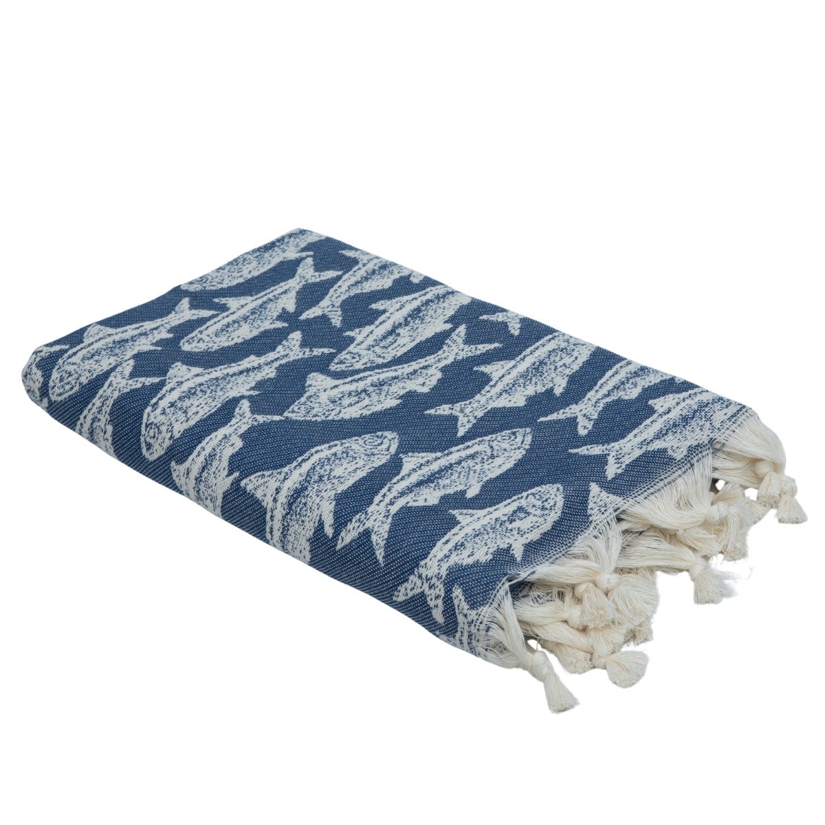 Fouta jacquard coton bleu jean | Leroy Merlin