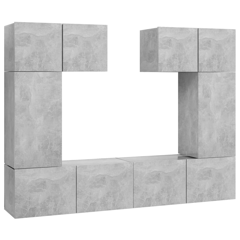 Ensemble de meuble TV 6 pcs Gris béton Bois d'ingénierie vidaXL | Leroy ...
