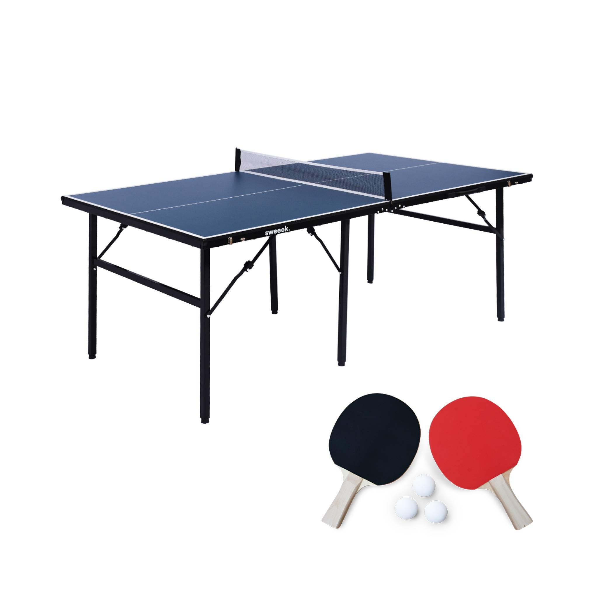 Tavolo da ping pong per esterni con 2 racchette e 3 palline, 180cm, Blu ...
