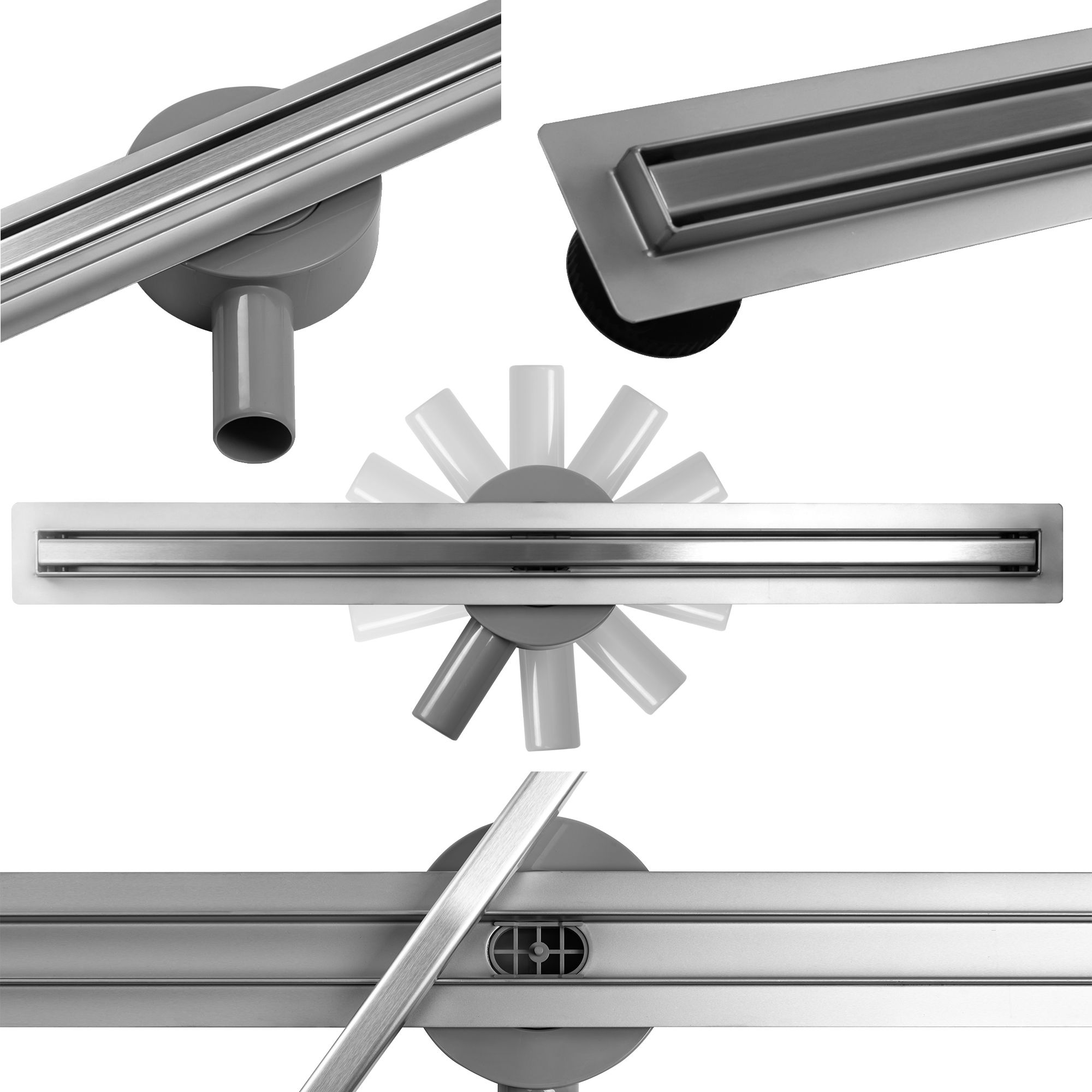 DRENAJE LINEAL REA ECO360 SLIM 60 CHROME 60X7,4X8,5CM | Leroy Merlin