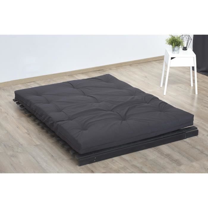 Matelas 140 X 190 - Futon - 15 Cm - Ferme Et Equilibre - Anthracite ...