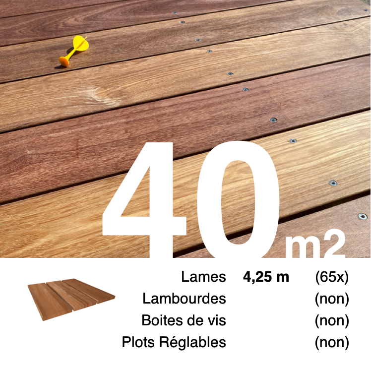 Planches de terrasse bois exotique CUMARU pour 40 m² • Longueur 4,25 m ...