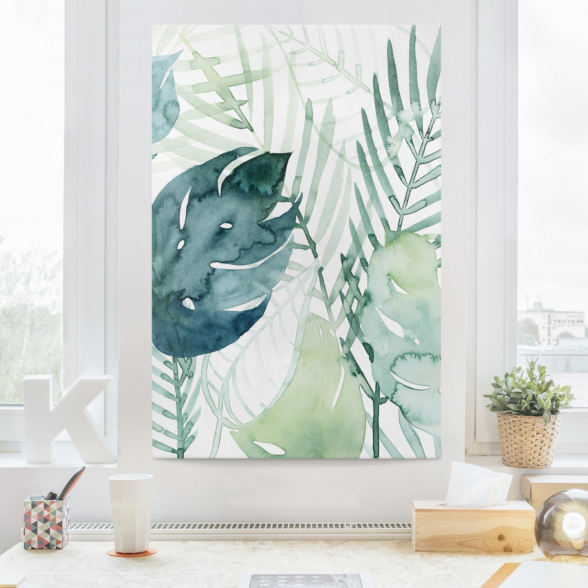 Impression sur toile tableau sur toile châssis vert botanique plantes ...
