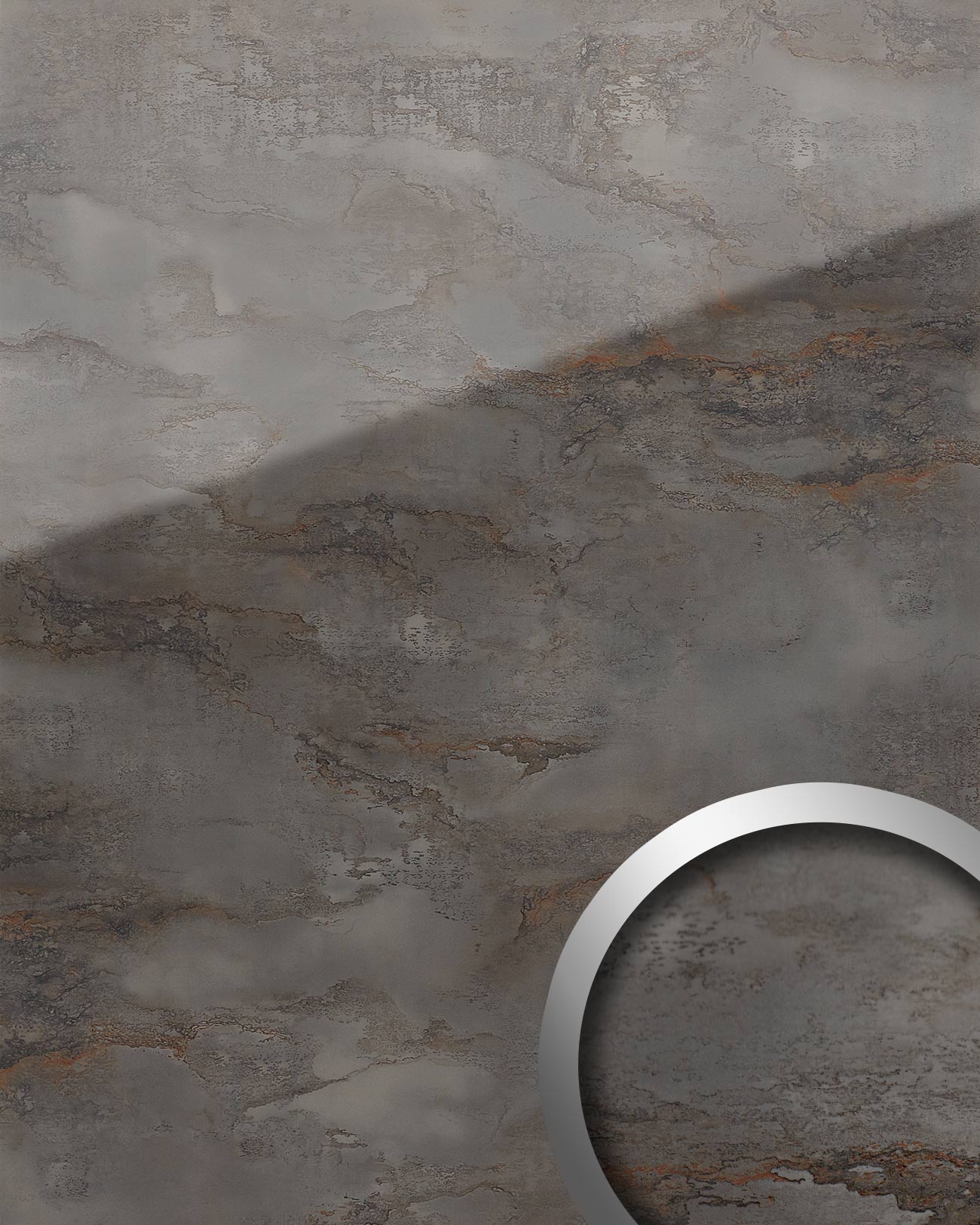 Panneau mural WallFace aspect verre et marbré 20223 GENESIS Grey AR+ ...