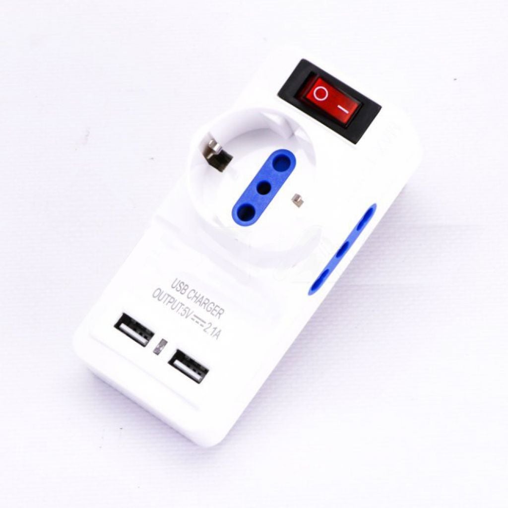 Adaptateur multiprise avec 2 prises latérales 10/16A et 1 prise ...