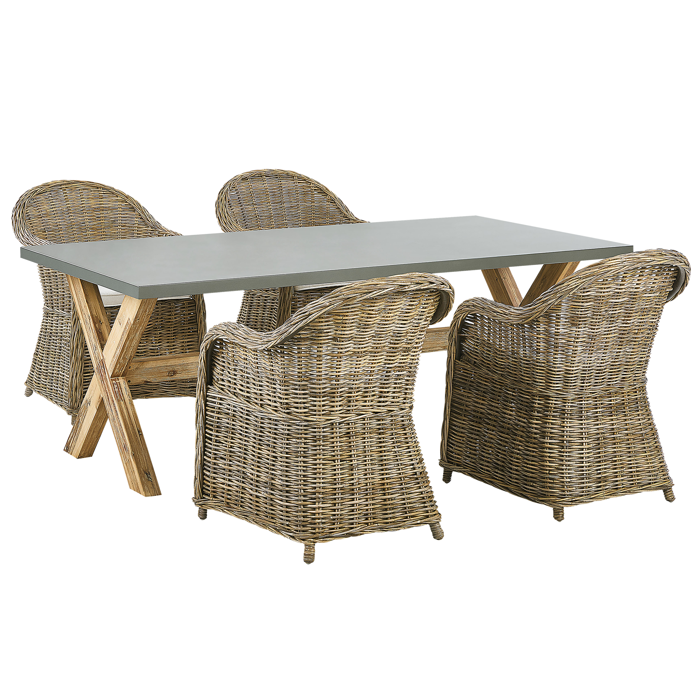 Set da giardino 4 posti rattan naturale SUSUA/OLBIA | Leroy Merlin