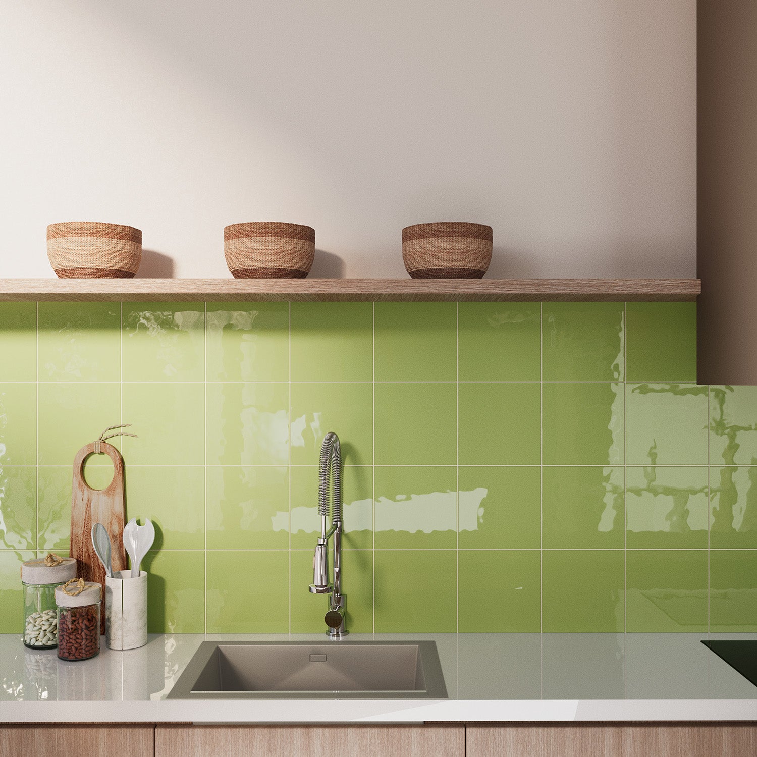 CUBIC LIMA BRILLO (PR) 20X20 Pasta rossa. Rivestimento murale. Colore ...