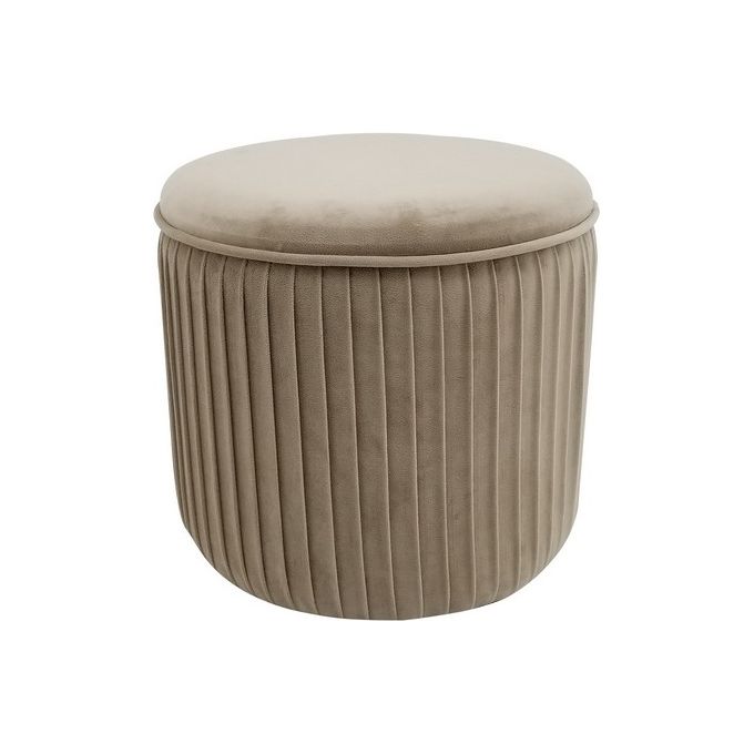 Pouf rond avec revêtement gris 38x38x35h cm | Leroy Merlin
