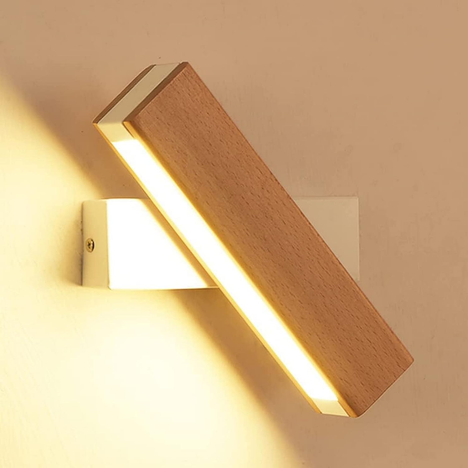 Applique Murale Intérieur LED, Rotation 360°avec Simple en Bois Massif ...