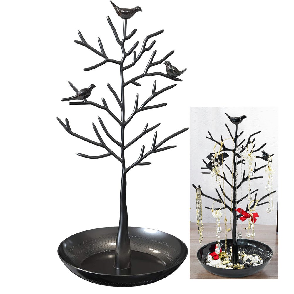 Support Boucles d'Oreilles Design Arbre – Présentoir Bijoux Noir avec ...