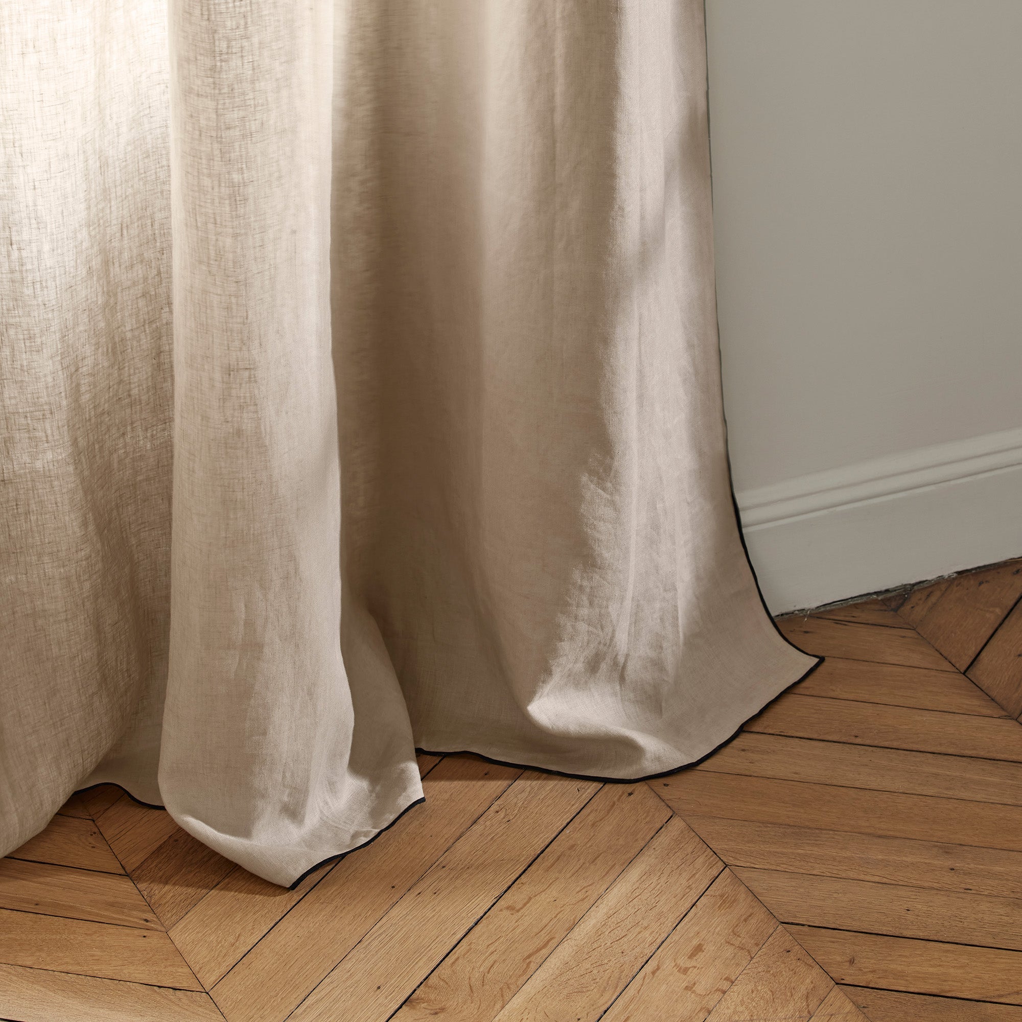 MADURA - Rideau Carlina Tamisant en 100% lin lavé légèrement froissé ...