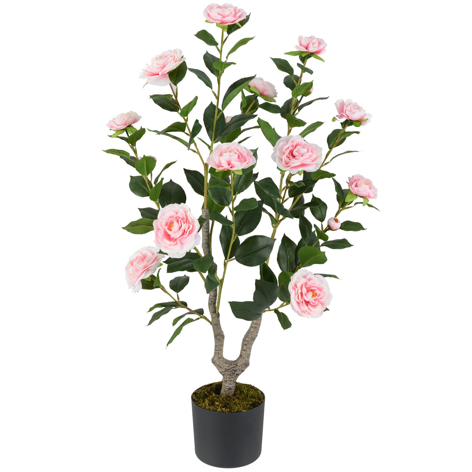 Camelia Plantas Artificiales Decorativas 90 cm, Planta Falsa con Flores ...