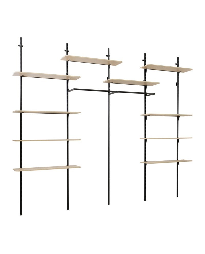 Dressing ouvert modulable en bois et métal - Noir | Leroy Merlin