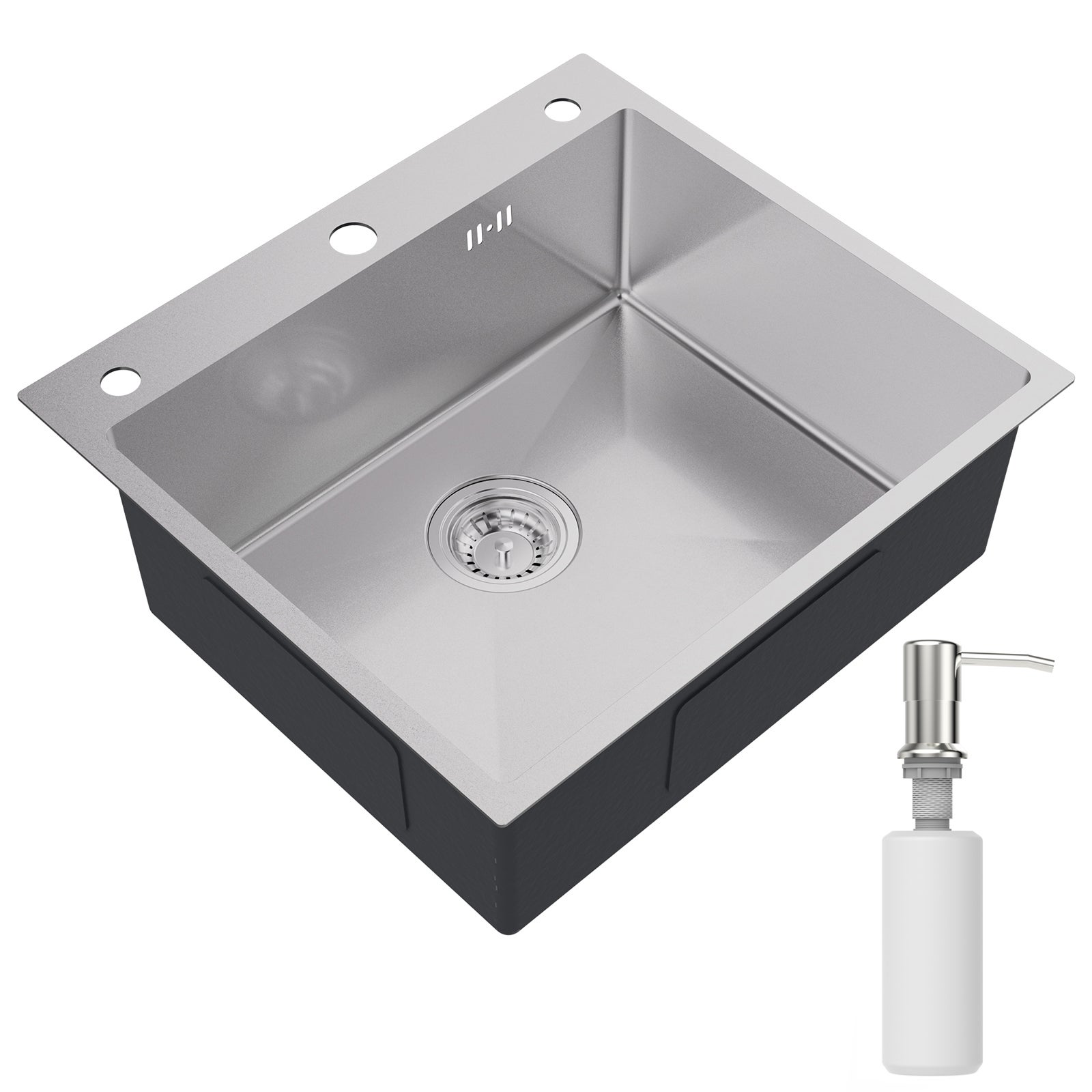 AURALUM MAX Évier Inox 54*49*20 CM Évier Cuisine 1 Bac Evier à ...