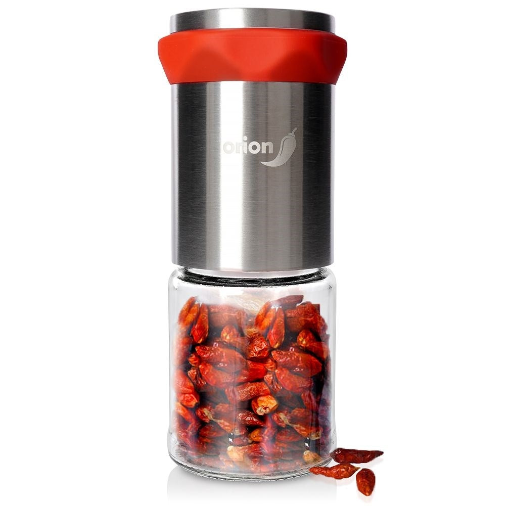Moulin à main pour piment avec récipient en verre et mécanisme en acier ...