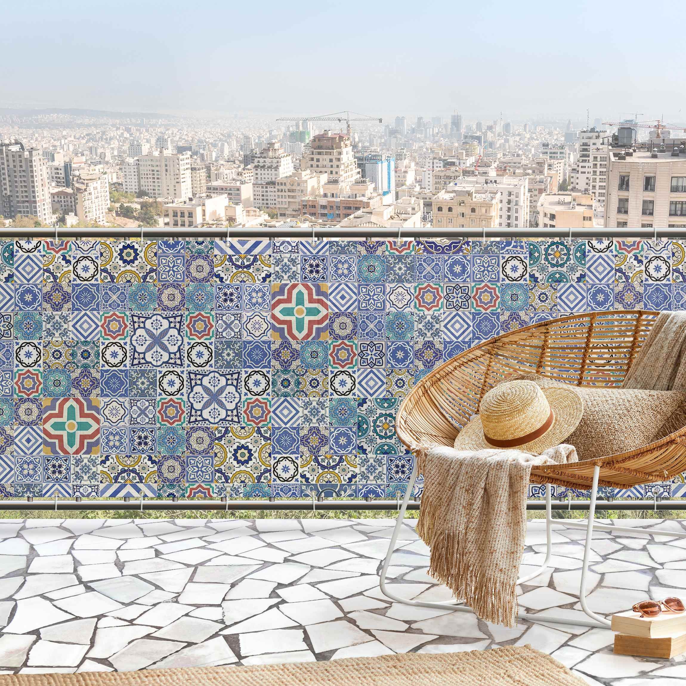 Pantalla de privacidad para balcón - Tiled Wall - Ornate Portuguese ...