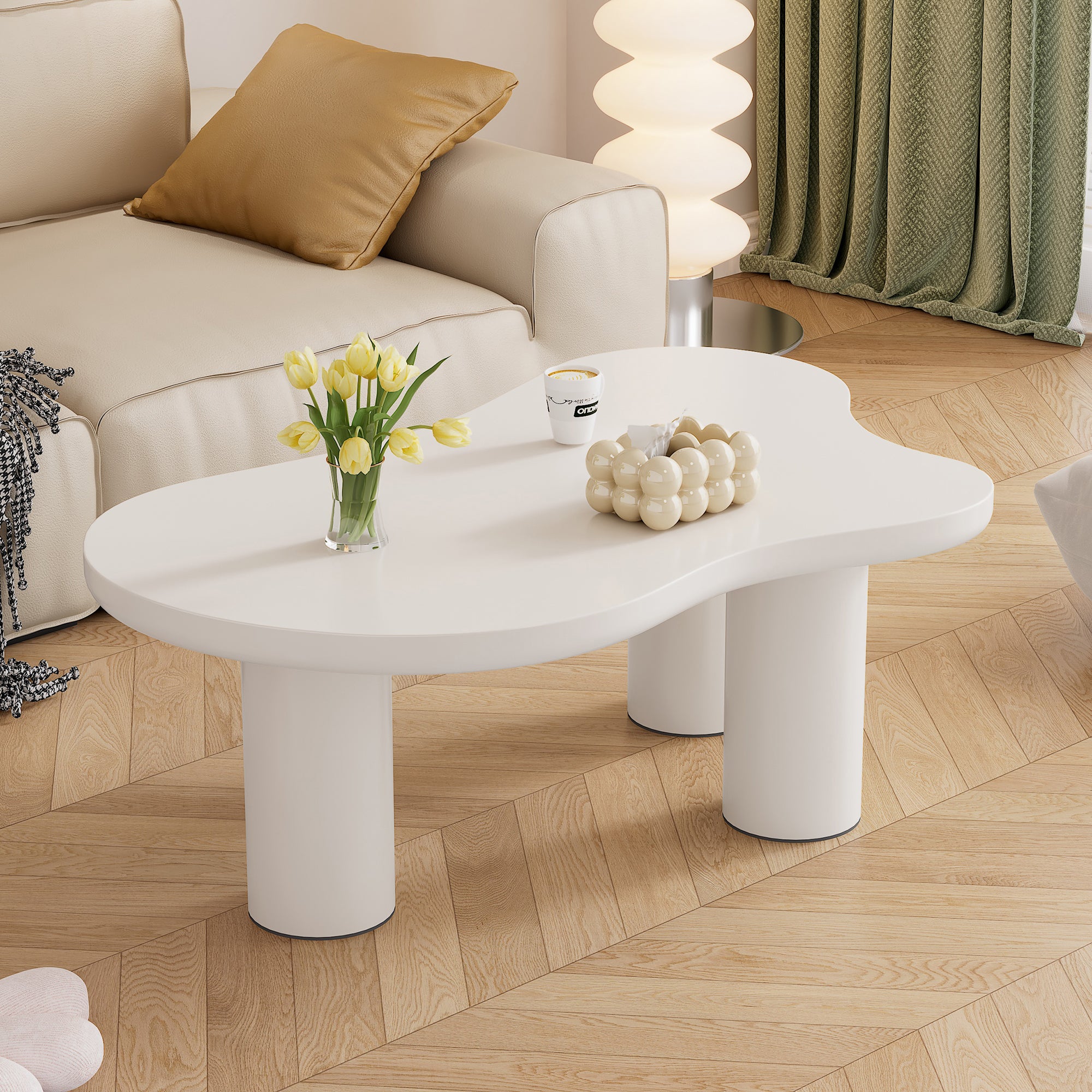 Mesa de centro 107x66x40.5cm ligera y estable, forma de nube, MDF y ...