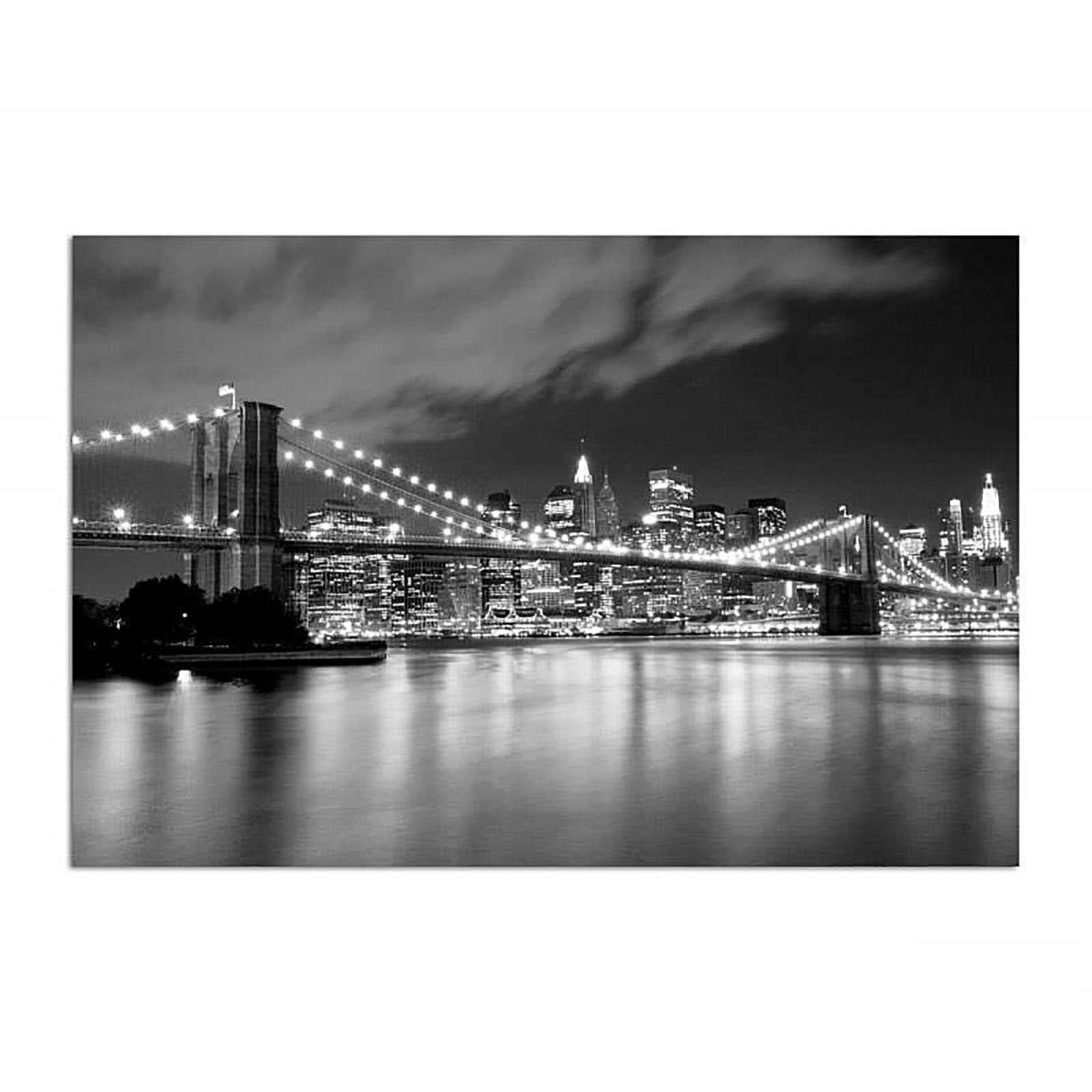 Tableau Pont De Brooklyn La Nuit 50 X 40 Cm Leroy Merlin
