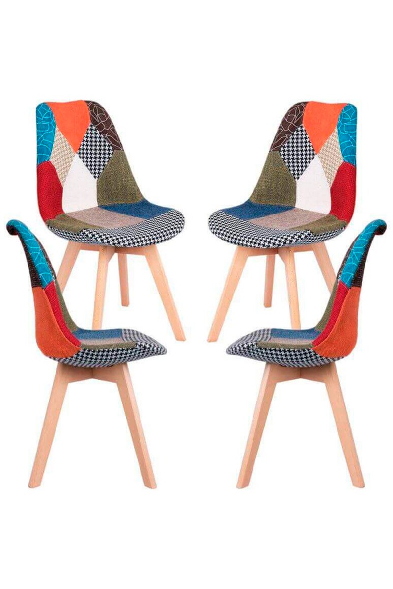 Pack 4 Sillas Synk Patchwork - Patchwork Clear | Leroy Merlin