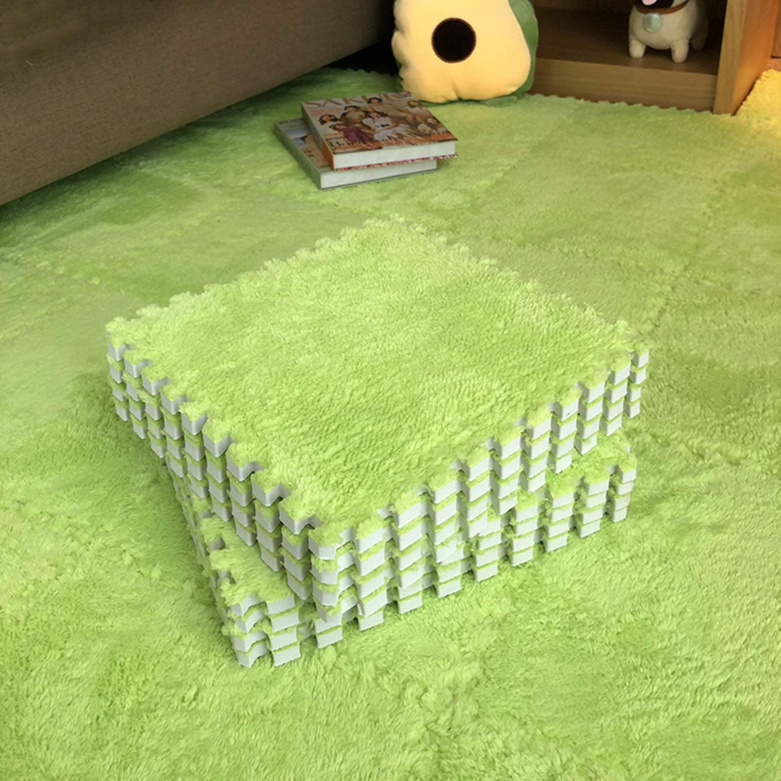 Lot de 12 dalles de moquette emboîtables en mousse, 30 x 30 cm, tapis ...