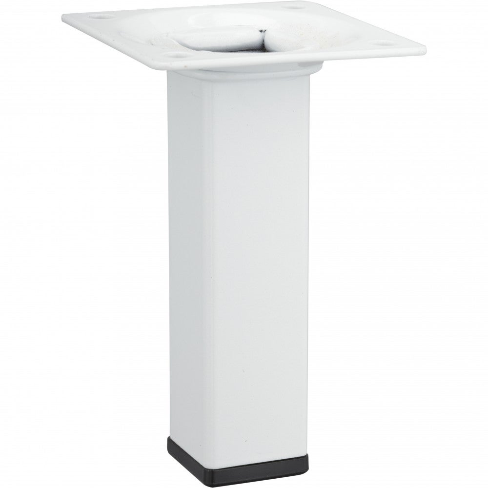 Pata para mueble cuadrada fija en acero epoxi blanco, 10 cm | Leroy Merlin
