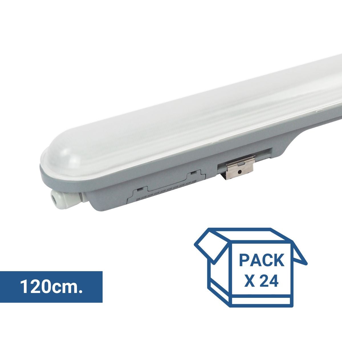 Pack x 24 - Plafoniera stagna LED collegabile 36W - 120 cm - IP65 ...