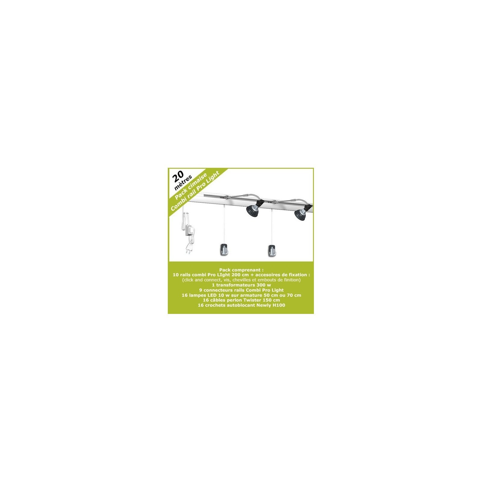 Pack complet 20 mètres cimaise murale Combi Pro Light avec armatures 50 ...