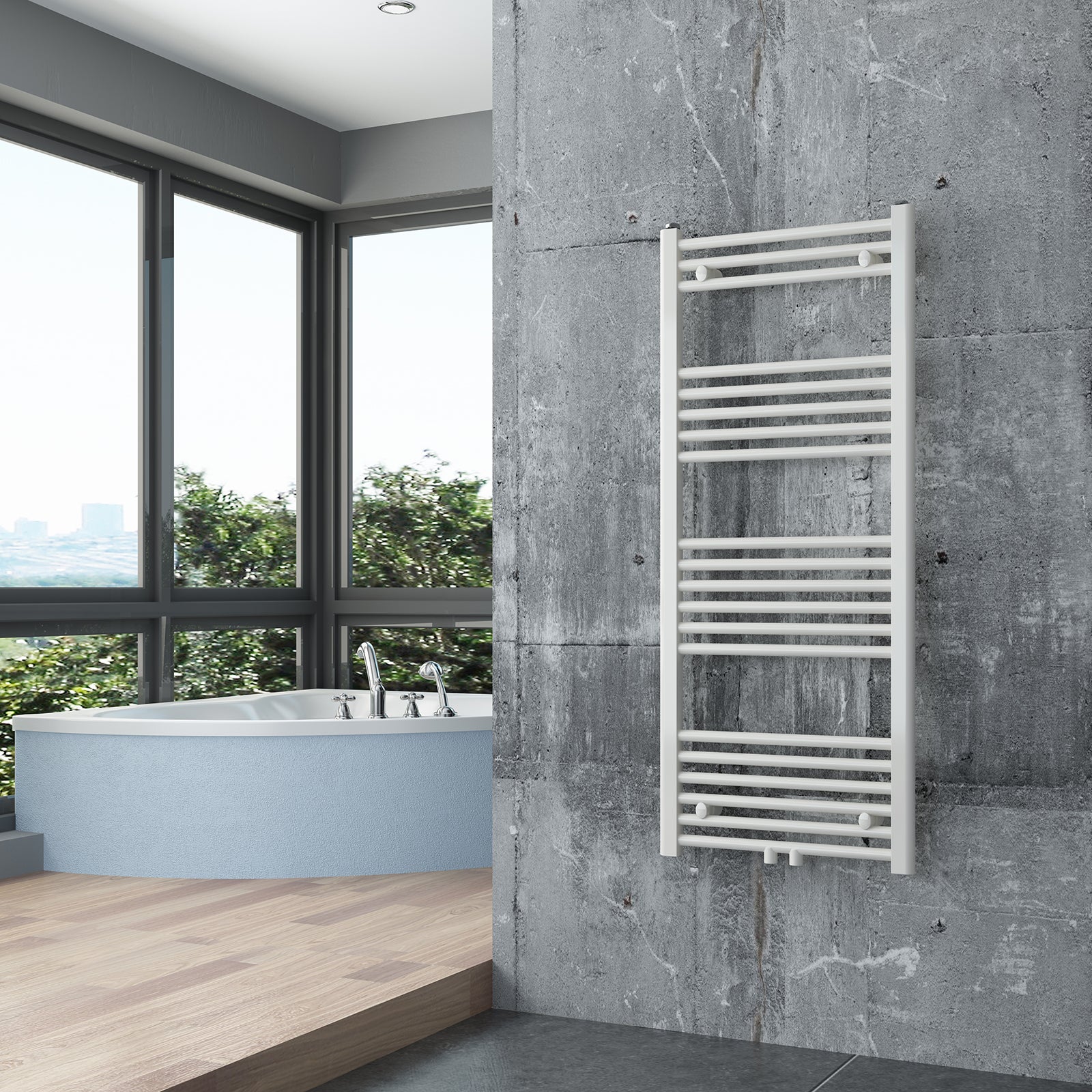 BERNSTEIN - Radiateur sèche-serviettes 120x50cm en laiton Blanc ...