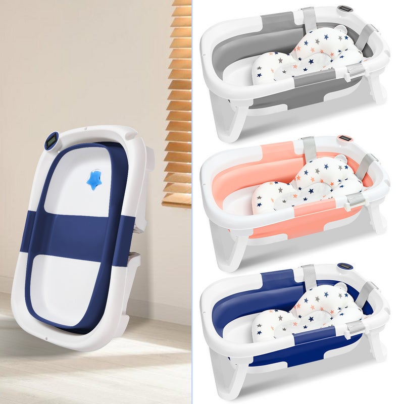 Baignoire bébé Pliable bassin de bain antidérapant avec coussin ...