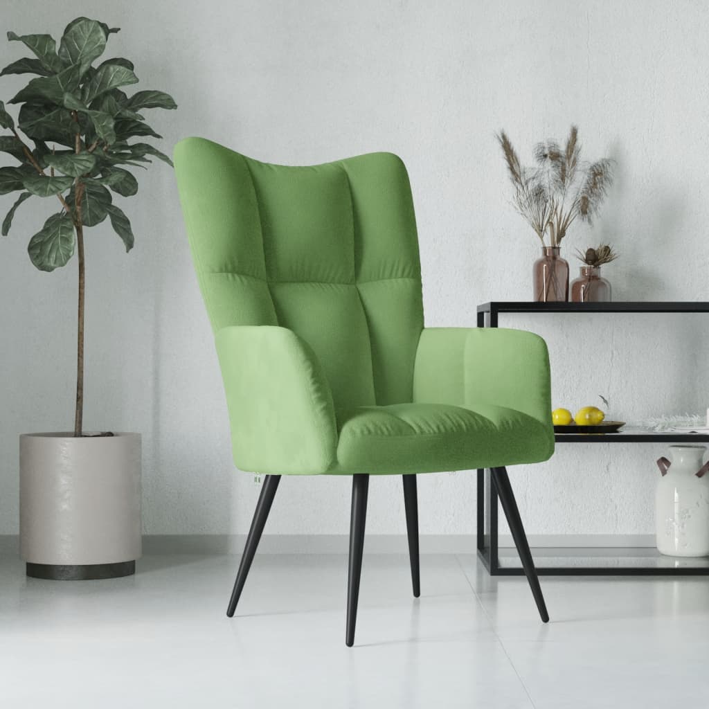 Chaise de salon | Chaise de relaxation Vert clair Velours CFW693843 ...