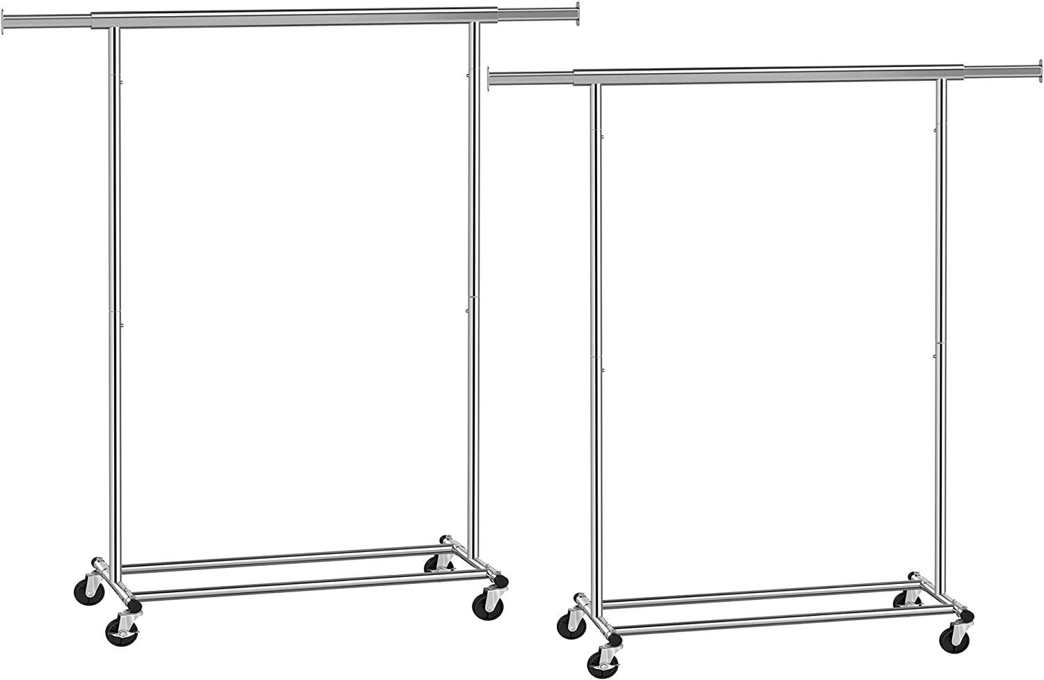 SONGMICS Portant à Vêtements avec roulettes, Lot de 2, Tringle ...