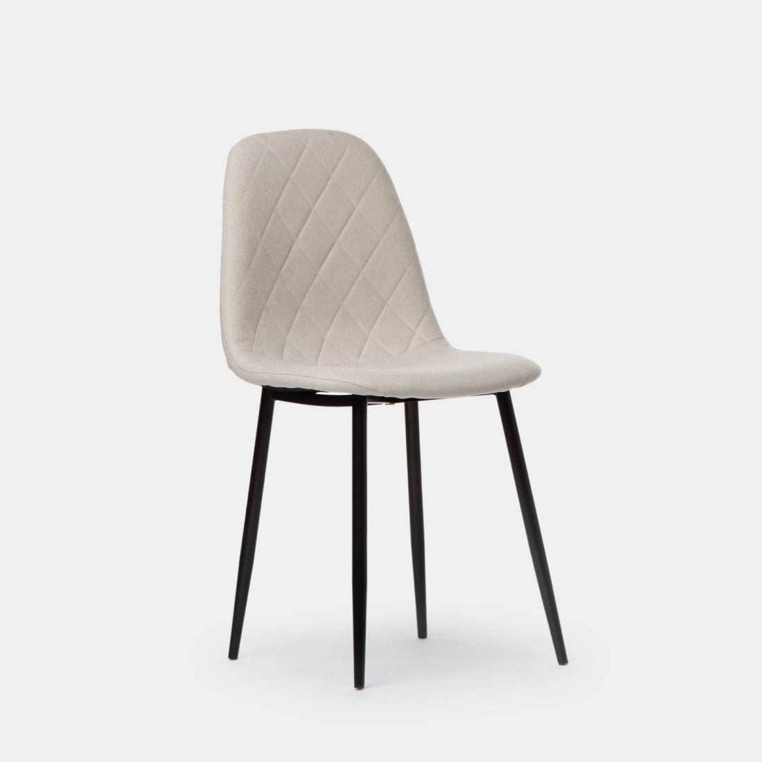 Chaise rembourrée Diamond beige avec pied noir Ellis | Leroy Merlin