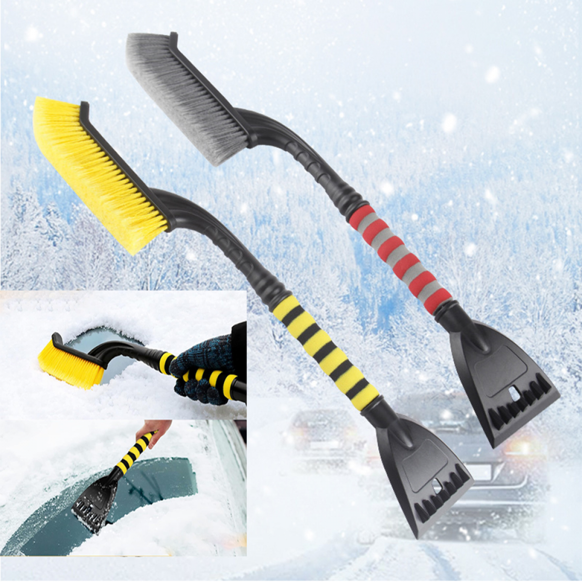 Grattoir à glace avec brosse à neige, grattoir à glace amovible avec ...