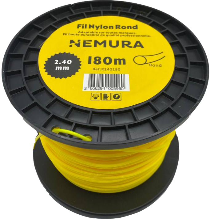 Filo da Taglio rotondo per Decespugliatori e Tagliaerba L: 180m, Ø: 2 ...