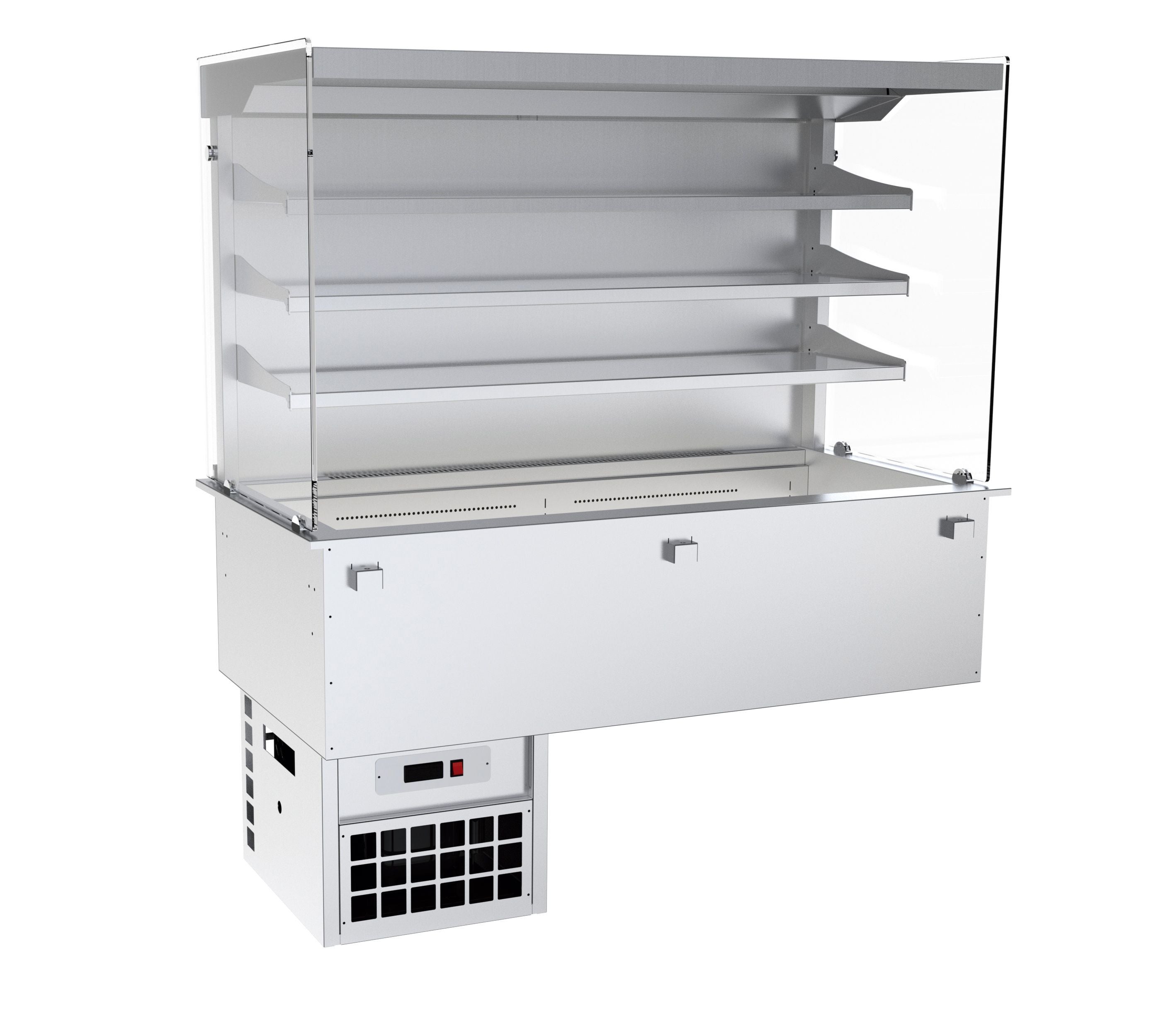 Vitrine Inox Réfrigérée Murale Droite avec Portes Battantes, Cuve ...