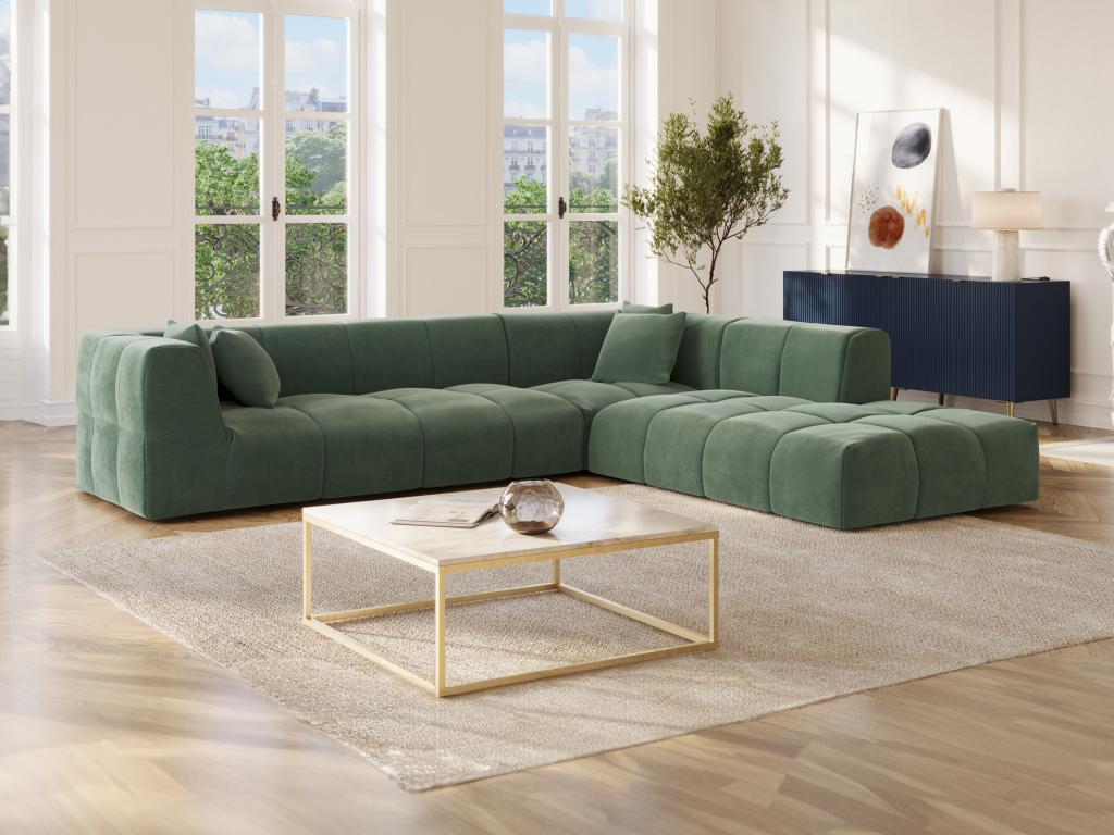Grande divano angolo a destra in Velluto a coste Verde - NAEMIA della ...