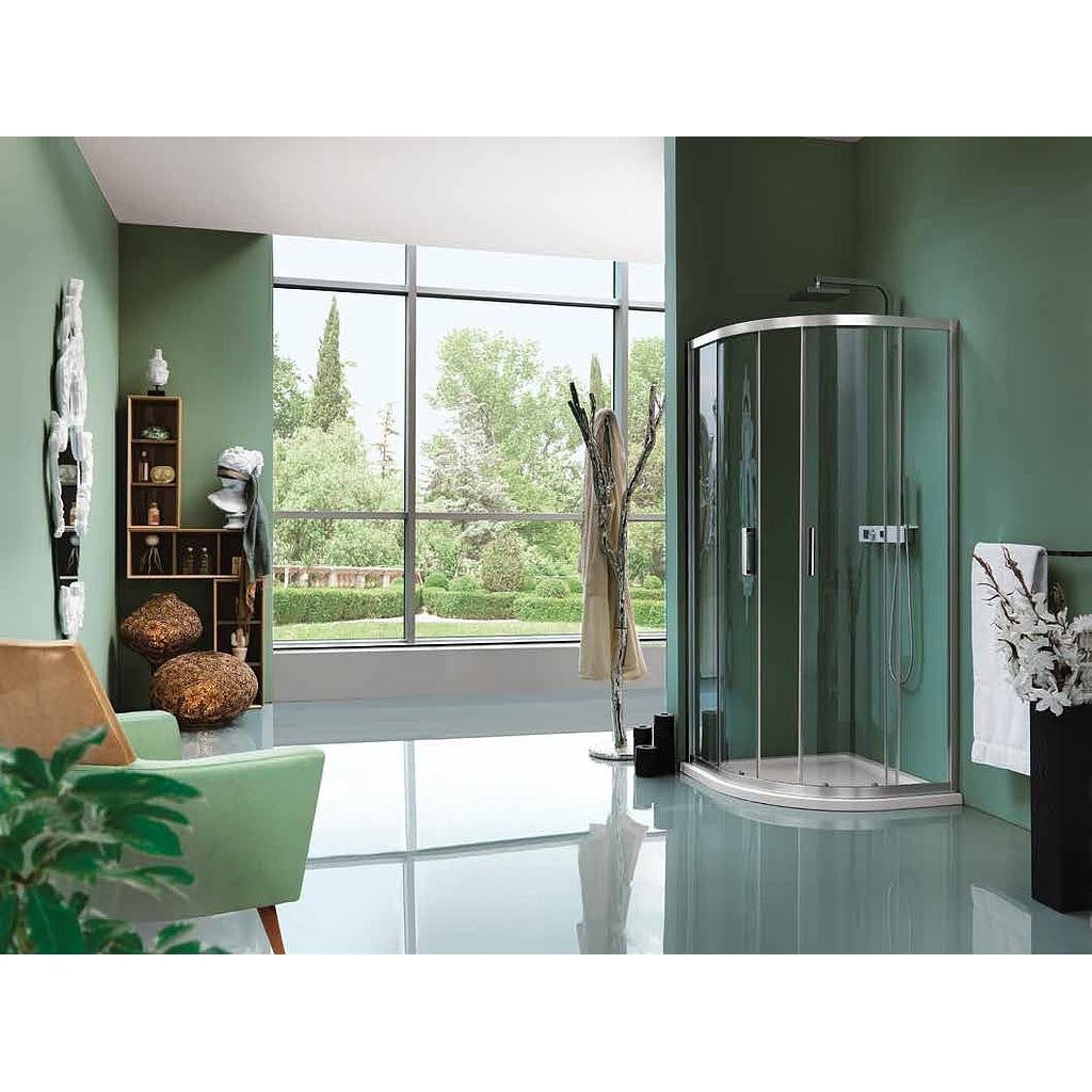 Paroi de douche 1/4 de rond ouverture centrale coulissante 87-89cm ...