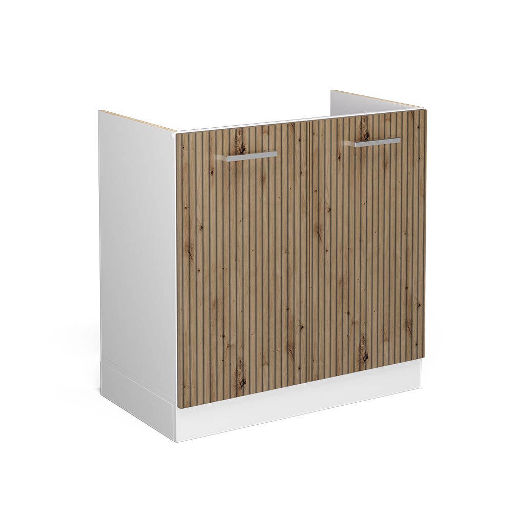 Vicco Meuble Bas Sous évier R Line Chêne Artisanblanc 80 Cm Pt