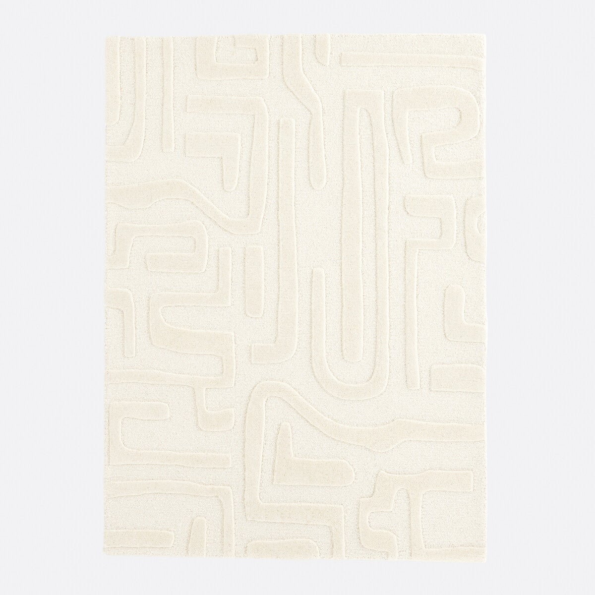 Tapis motifs graphiques 100% laine, Melko - Ecru - 200 x 290 cm | Leroy ...