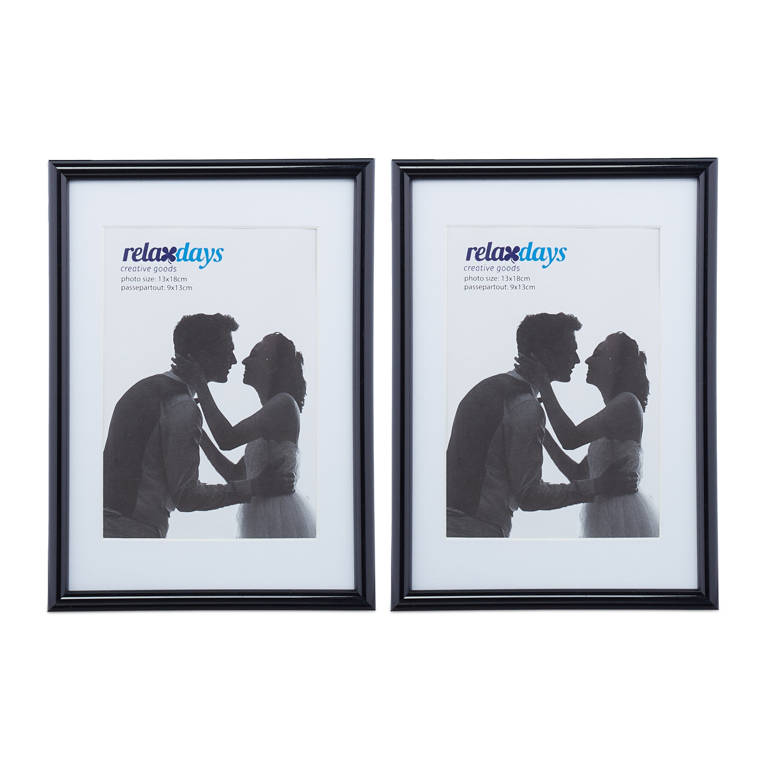 Relaxdays Cadres photo, lot de 2, 13x18 cm, passe-partout 9x13 cm ...
