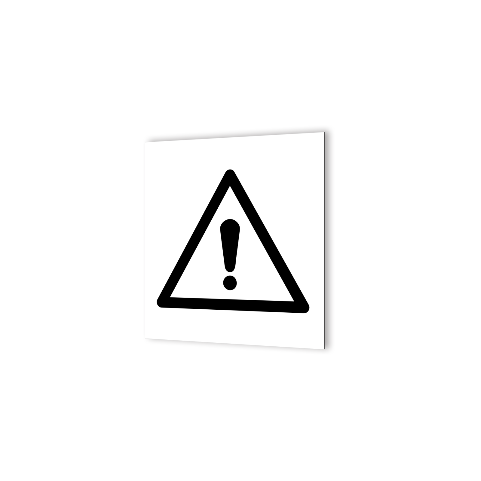 Pictogramme Attention - Panneau signalétique Dibond blanc - Picto noir ...