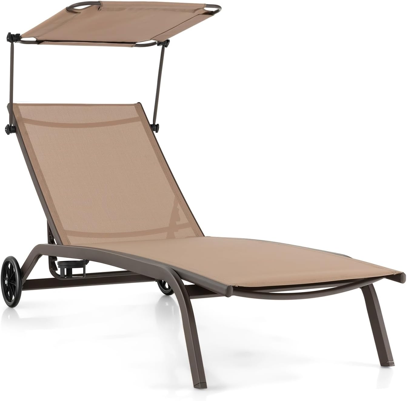 Transat Jardin Extérieur - Pare-Soleil Réglable, 165x61x96 CM, Bain de ...