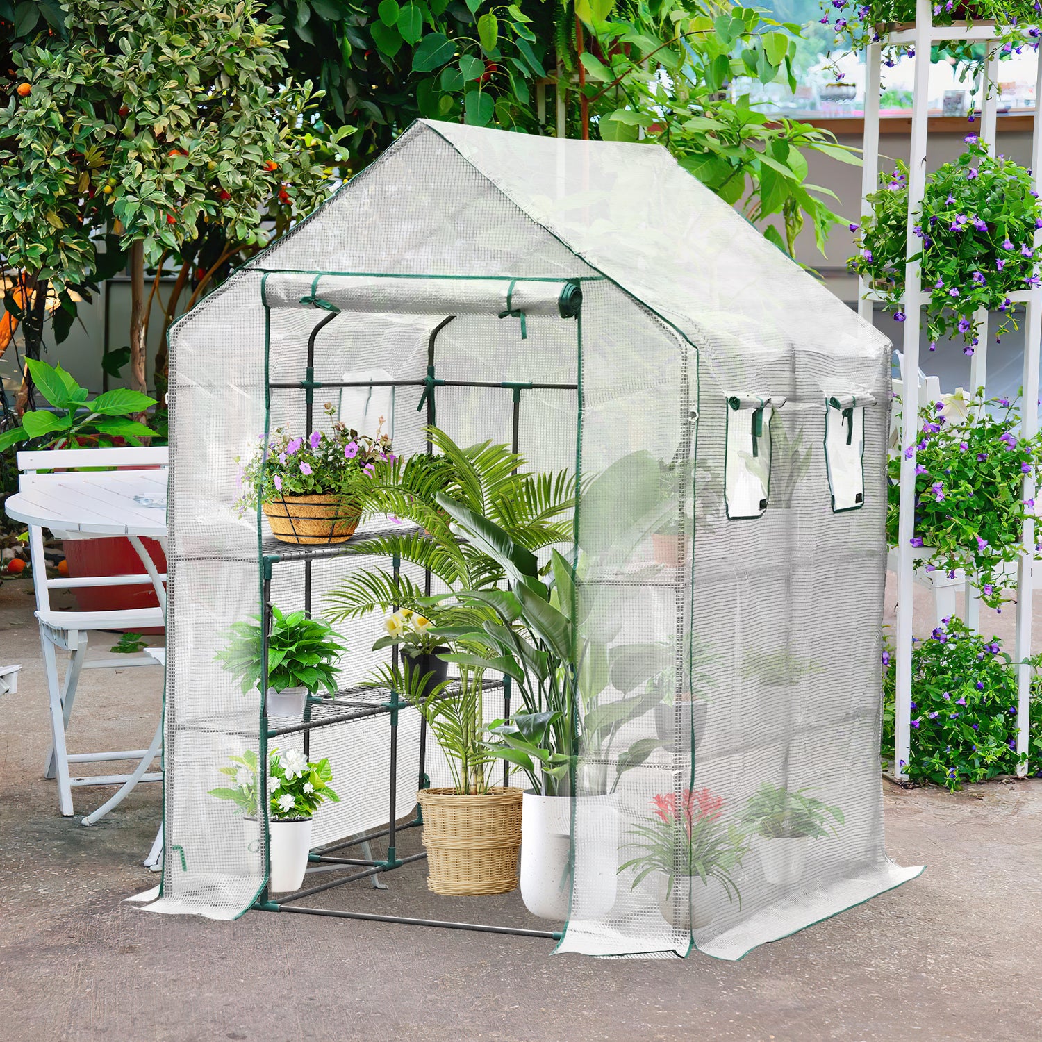 Serre de Balcon-Jardin-Terrasse en PE, Serre à tomate avec porte, Serre ...