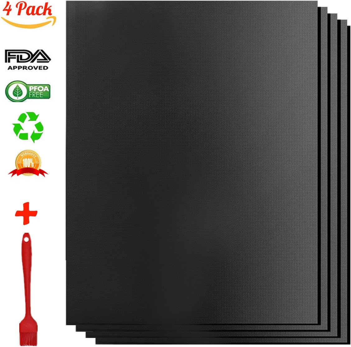 Tapis de Cuisson pour Barbecue et Four,Lot de 4 Tapis BBQ Anti-adhérent ...