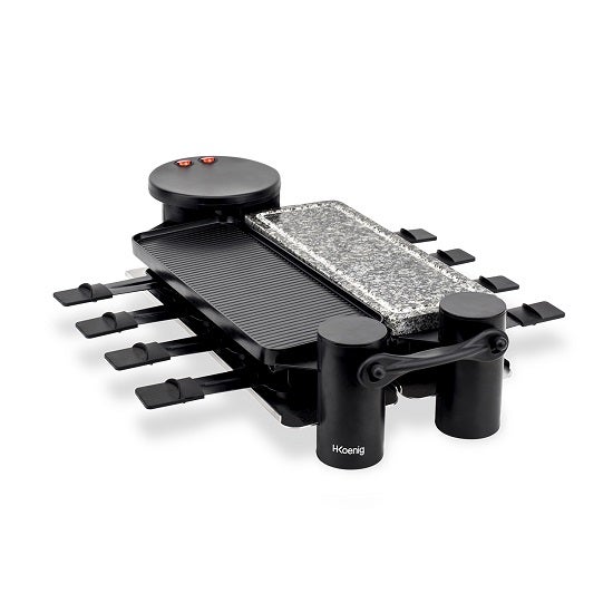 H.KOENIG RP360 - Raclette 8 personas 3 en 1, grill, plancha con piedra ...