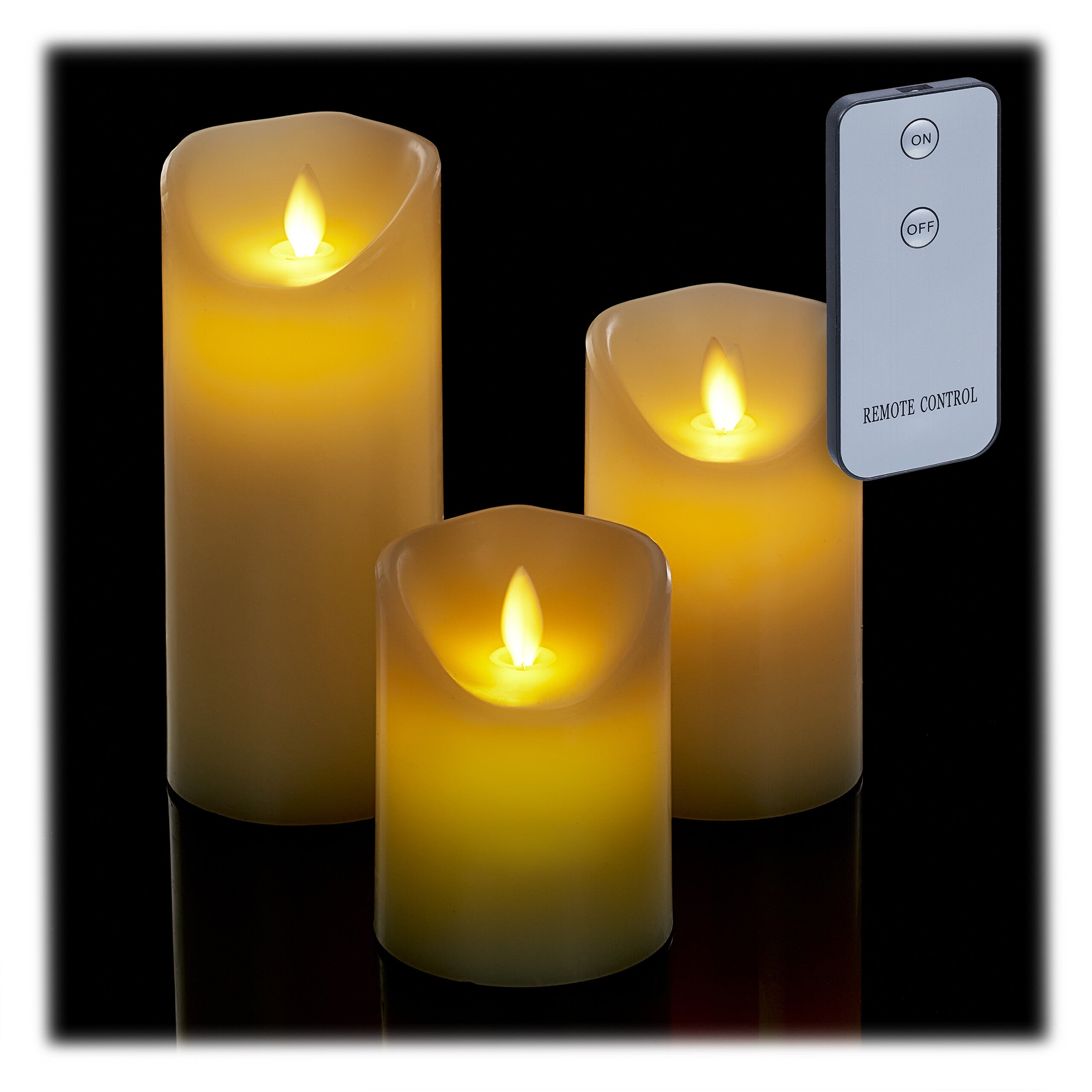 Relaxdays Velas Led con Mando a Distancia, Set de 3, con Temporizador ...