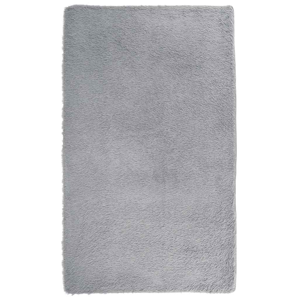 Tapis shaggy à poils longs | Tapis de salon, chambre NAVARRA gris argenté 80x150 cm CFW85824 ...