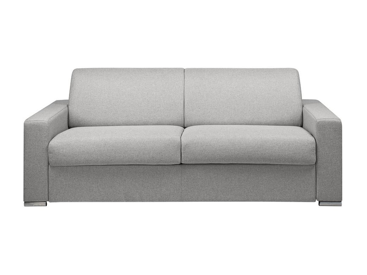 Sofá cama de 4 plazas de tela de apertura rápida CALITO - Gris - Somier de láminas de 160 cm ...