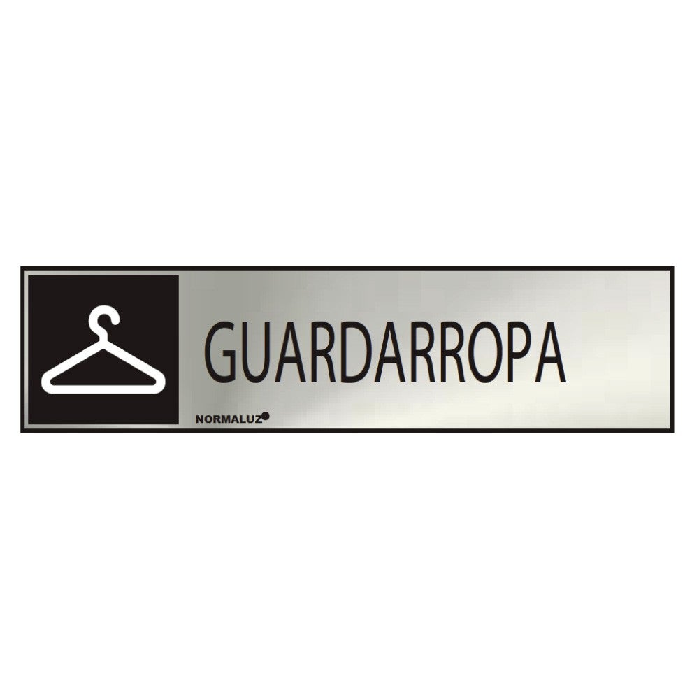 SINAL INFORMATIVO "GUARDARROPA" (INOX ADESIVO 0.8mm) 5x20cm NORMALUZ ...